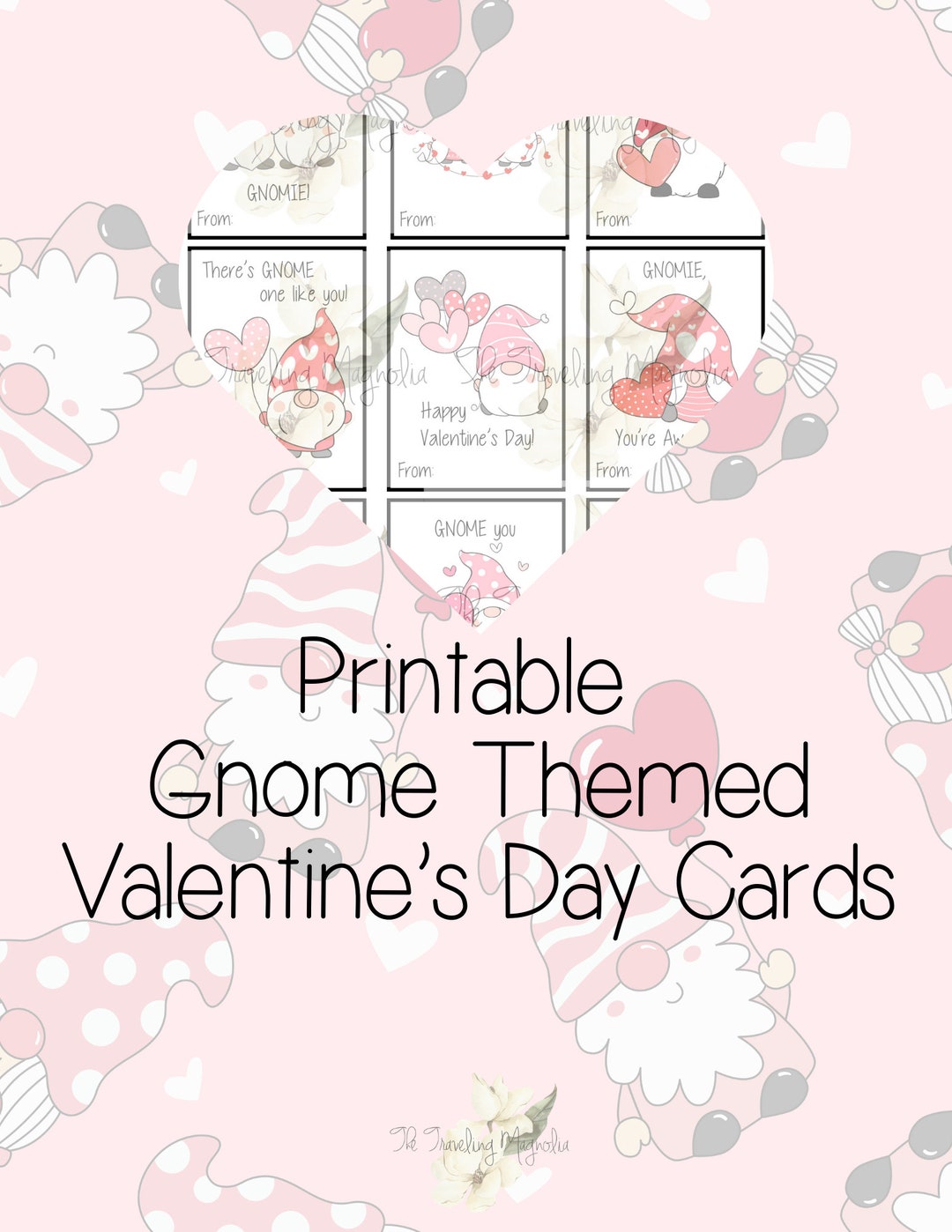 Printable Gnome Valentine's Cards - Etsy