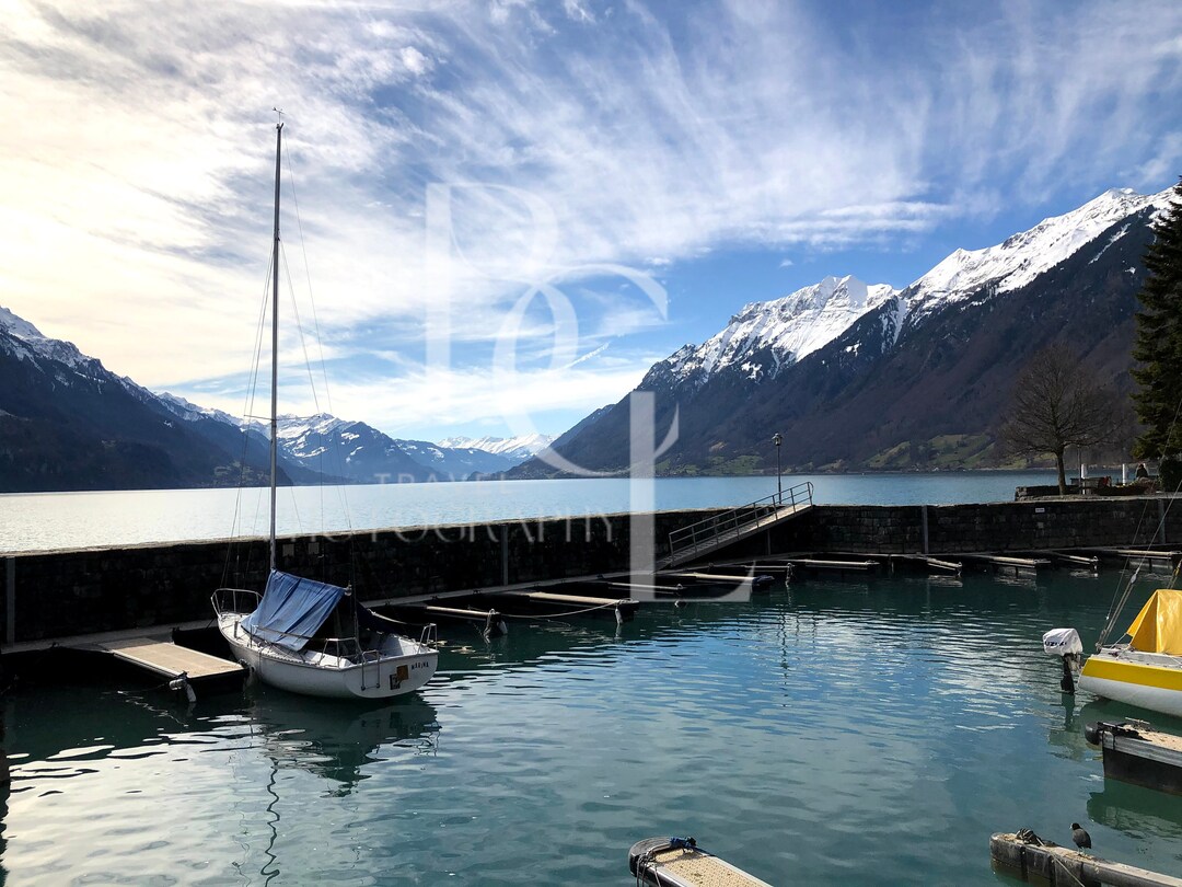 Interlaken, Switzerland - Landscape, Mountains, Lake, Boats Digital ...