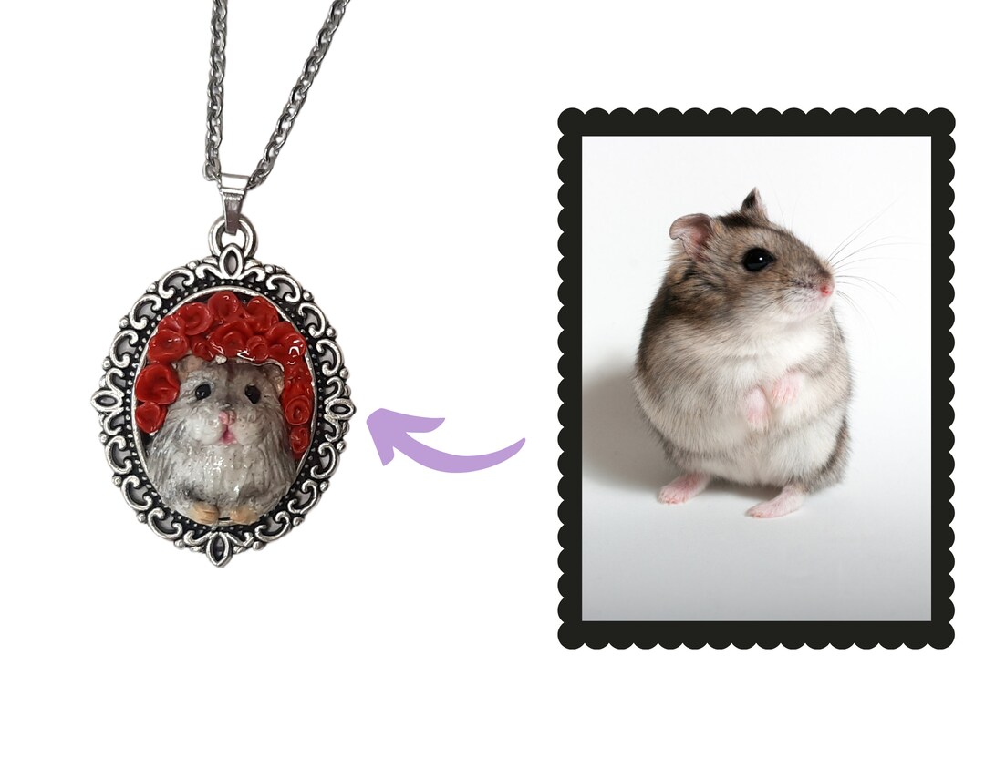 Custom Hamster Cameo Pendant, Personalized Hamster Lovers Jewelry ...