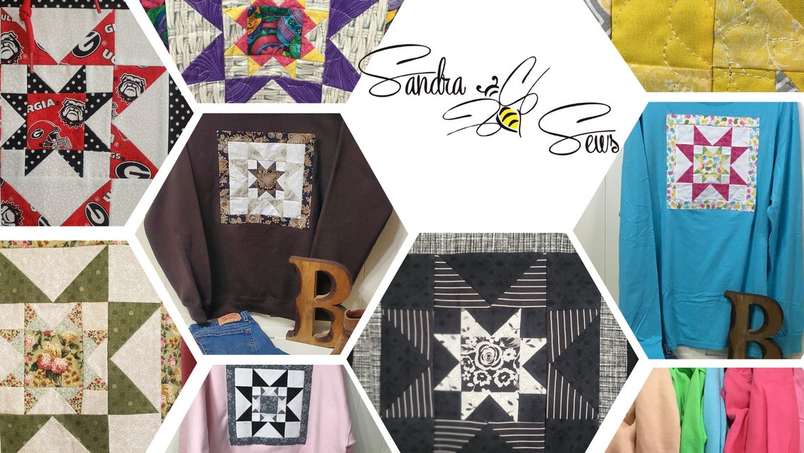 Quilted Square Hoodie Sweatshirt W/ Honey Bee Design - Etsy