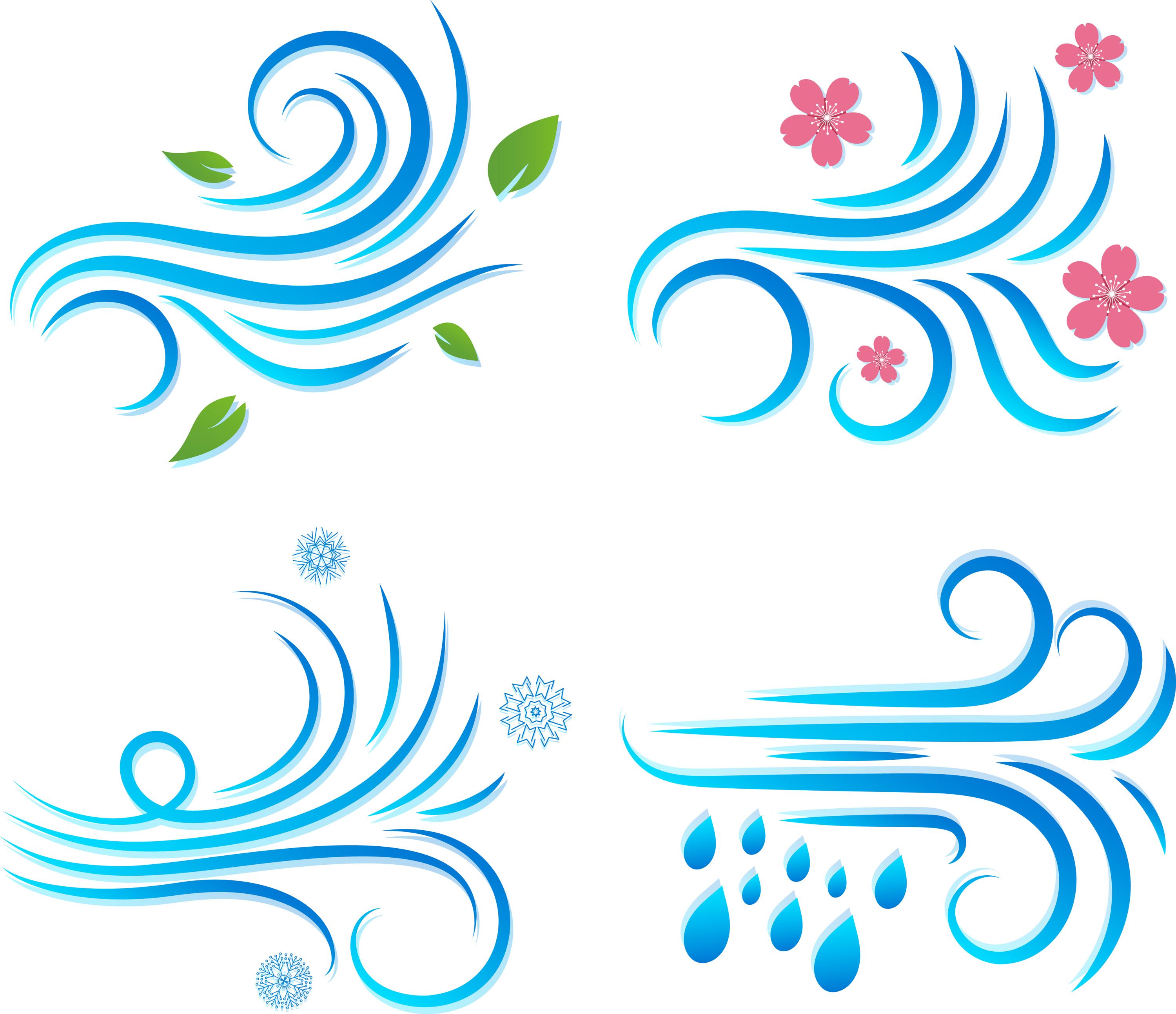 A Collection of Wind Vector Icons. Weather Icons - Etsy