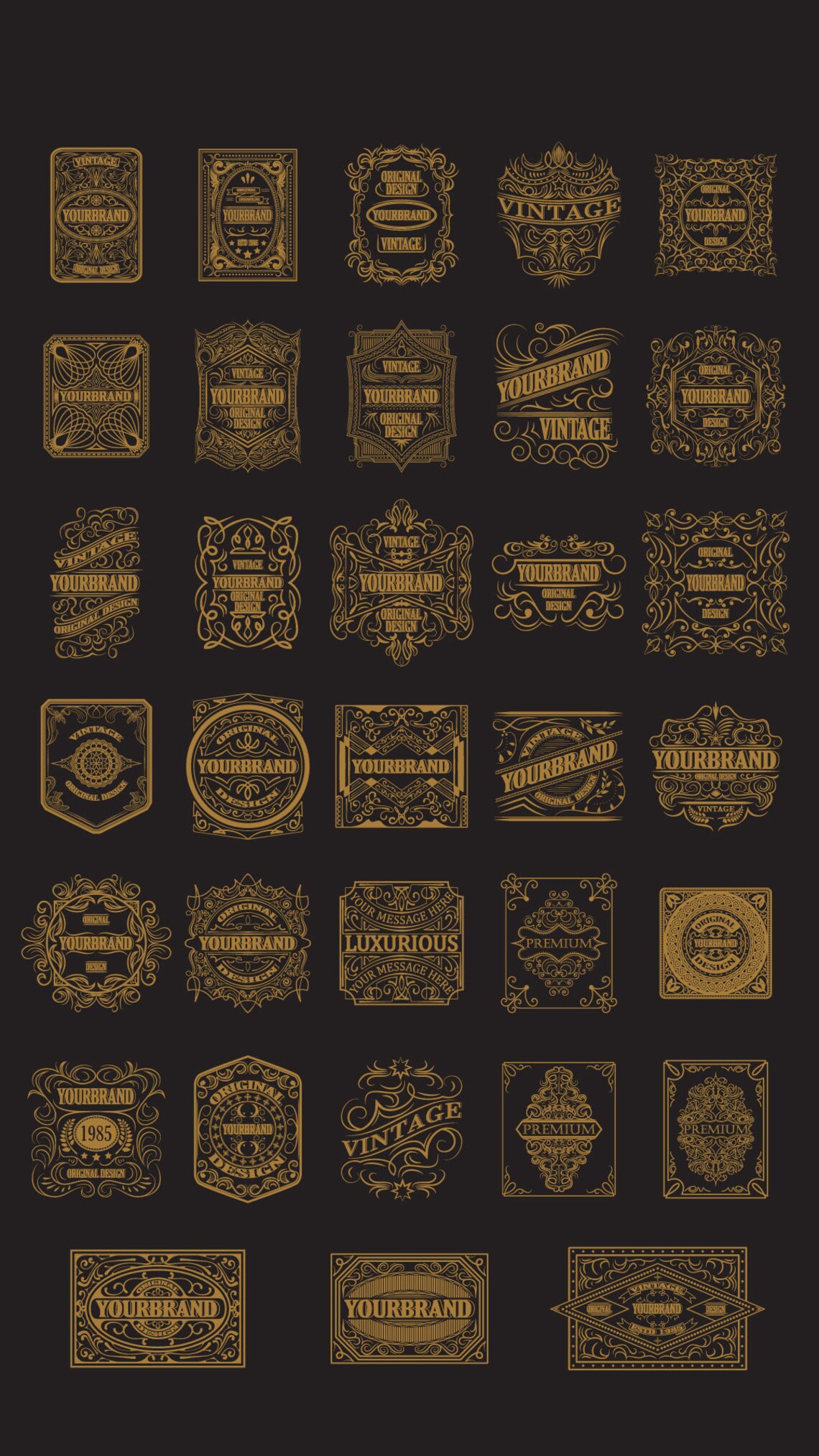 Antique Labels Collection, Vintage Frames, Retro Logos. Printable ...