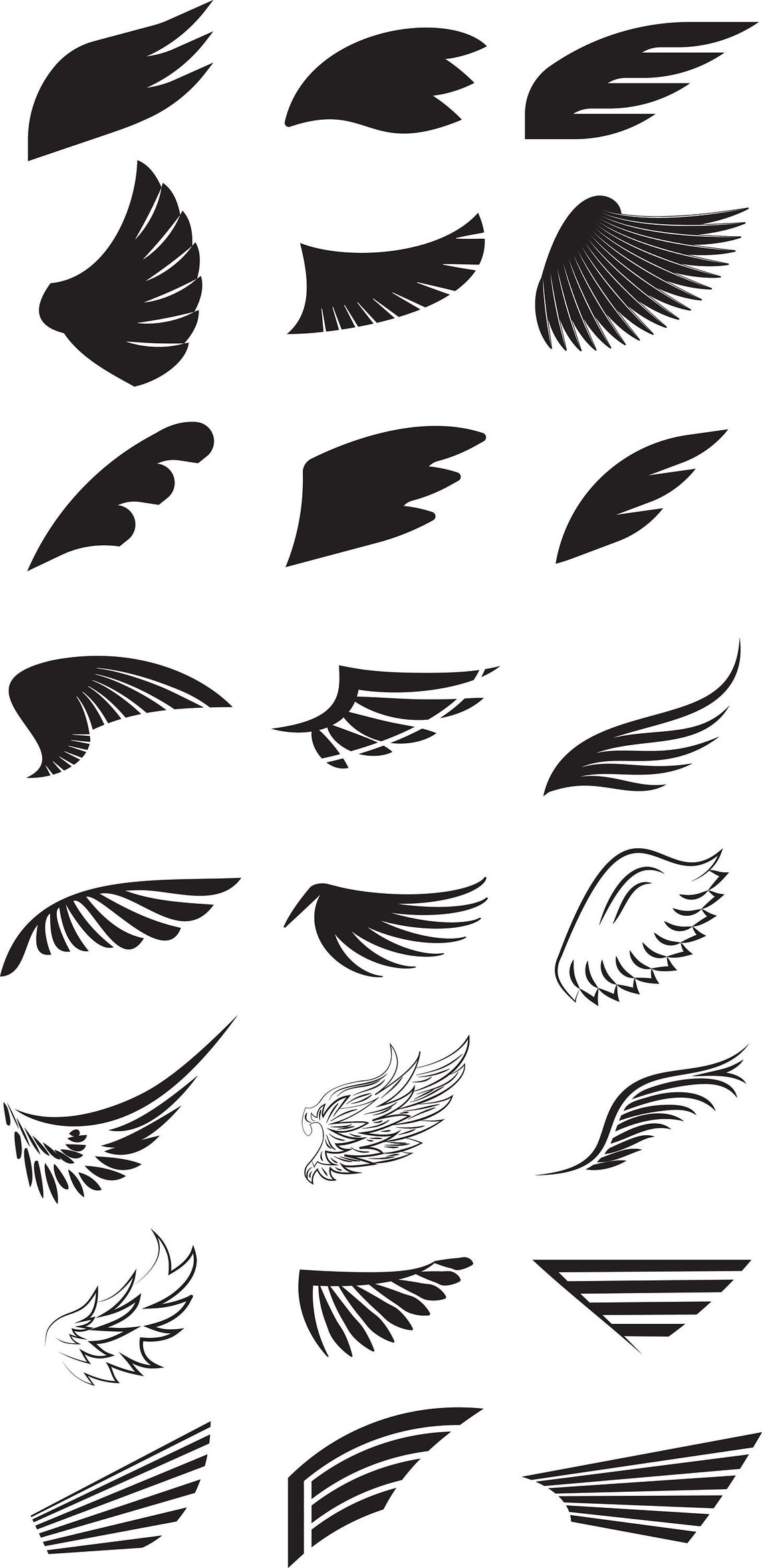 Elegant Wing Designs Collection. Wings Collection for Logos ...
