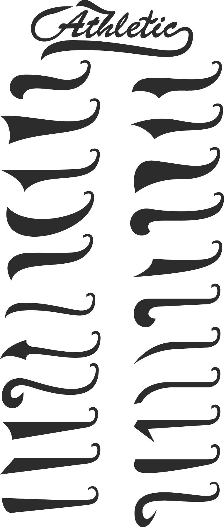 Swooshes Collection. Set of Hand Lettering Underlines Swishes Tail ...