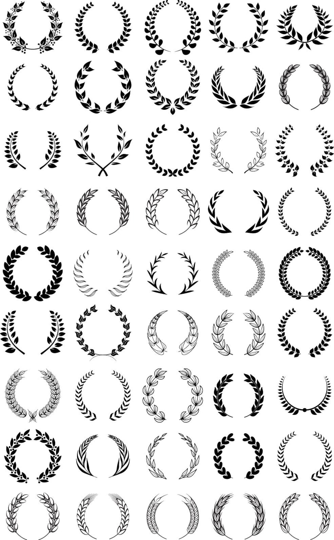 Laurel Wreath Pack, Wreath Monogram, Wedding Wreath Design Svg Png. - Etsy