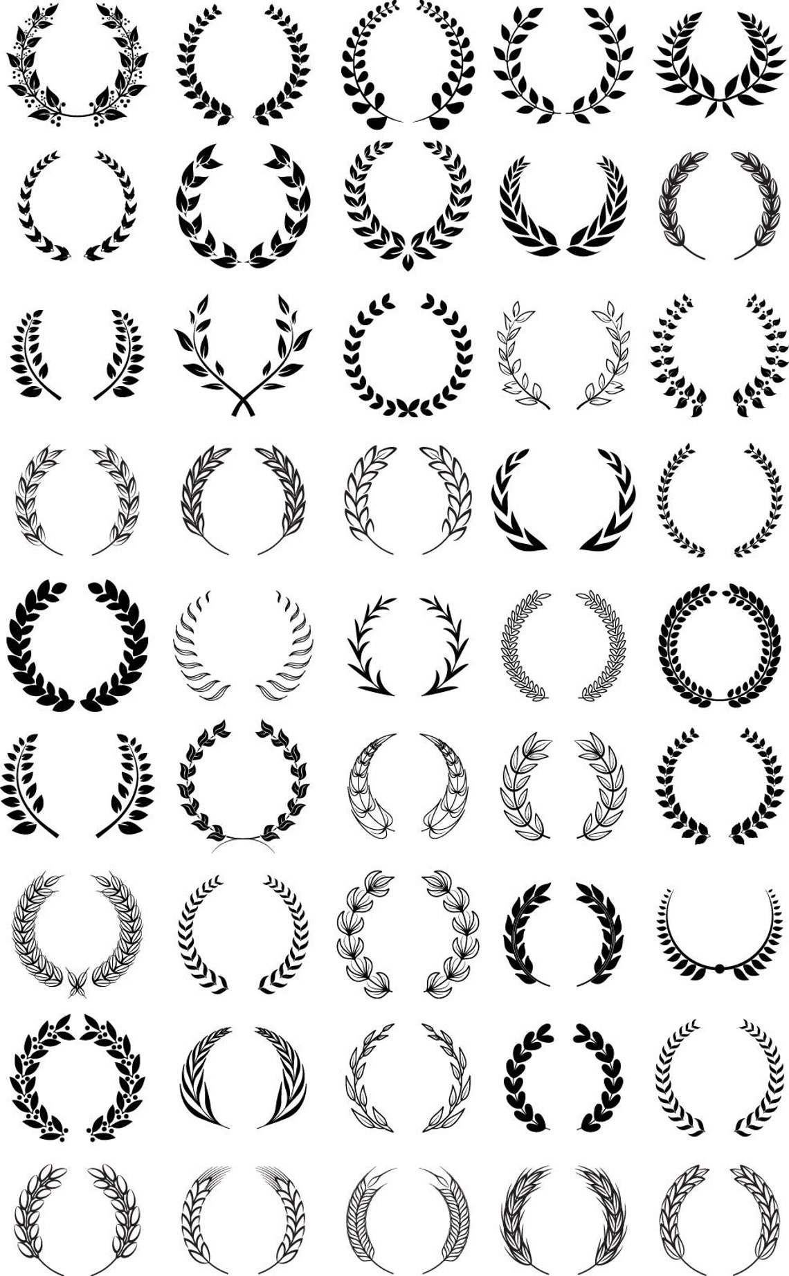 Laurel Wreath Pack, Wreath Monogram, Wedding Wreath Design Svg Png. - Etsy
