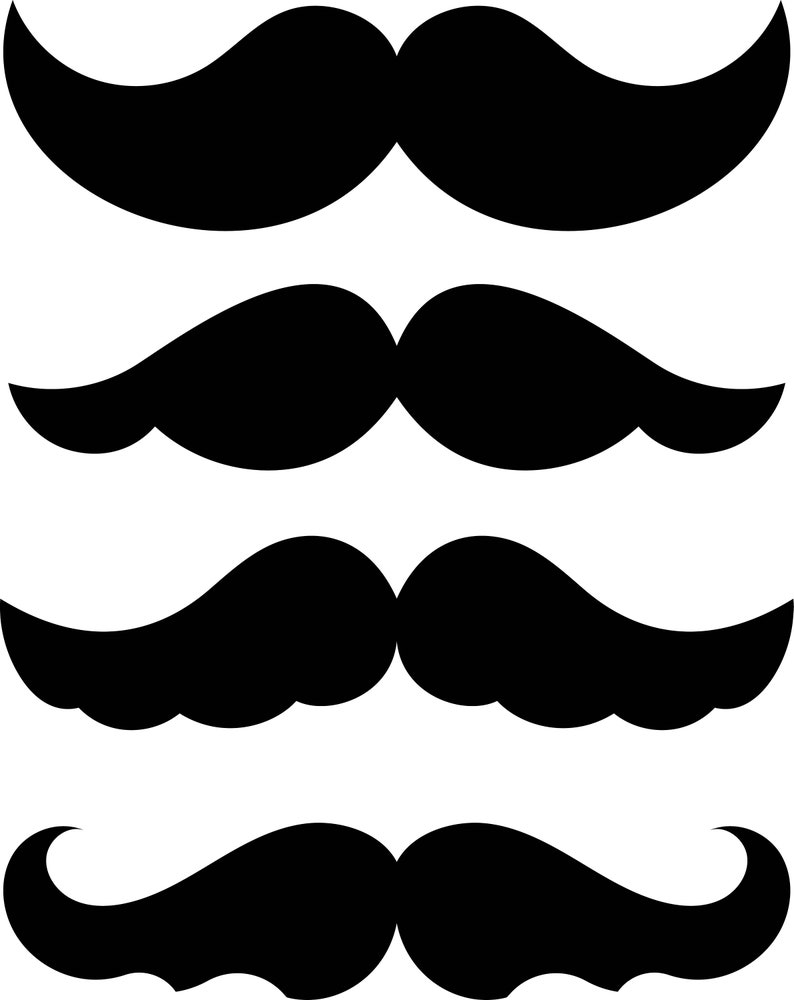 A Collection of Mustache Icons. Mustache Icons in Black Color. - Etsy
