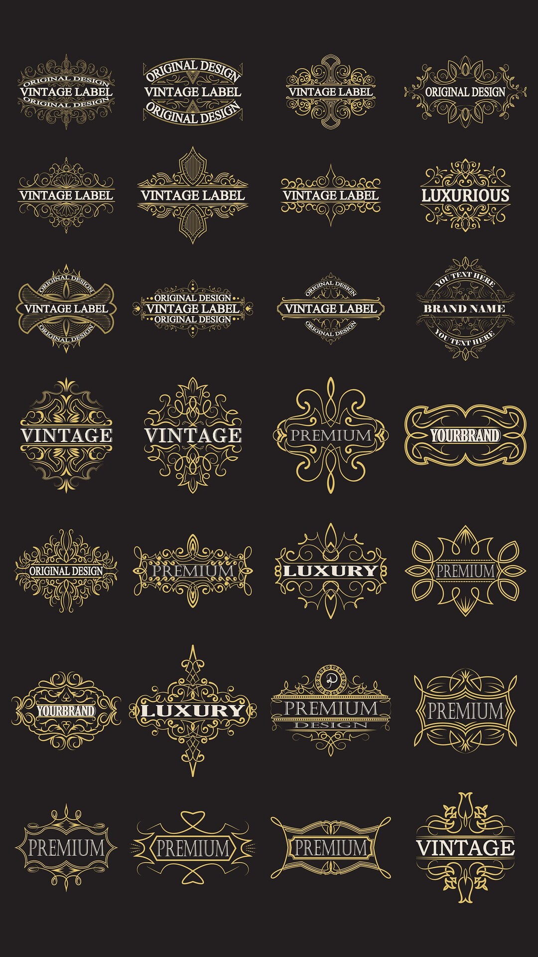 A Collection of Vintage Logos. Vintage Logos in Black Color. Logotype ...