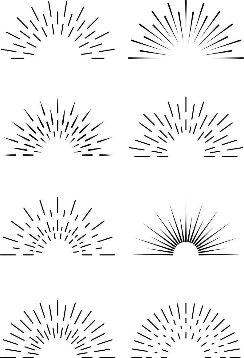 A Collection of Sun Rays. Sunrise. Sun Shine. - Etsy