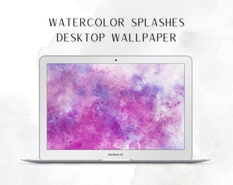 Watercolor Desktop Wallpaper - Pink & Purple - Etsy