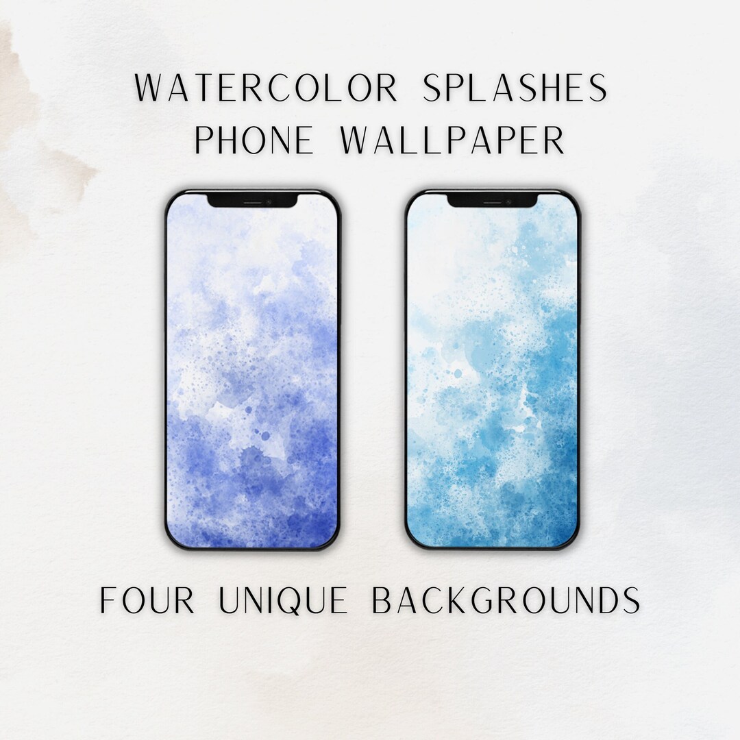 Watercolor Splashes Phone Wallpaper Blue Lockscreen for Android and Ios ...
