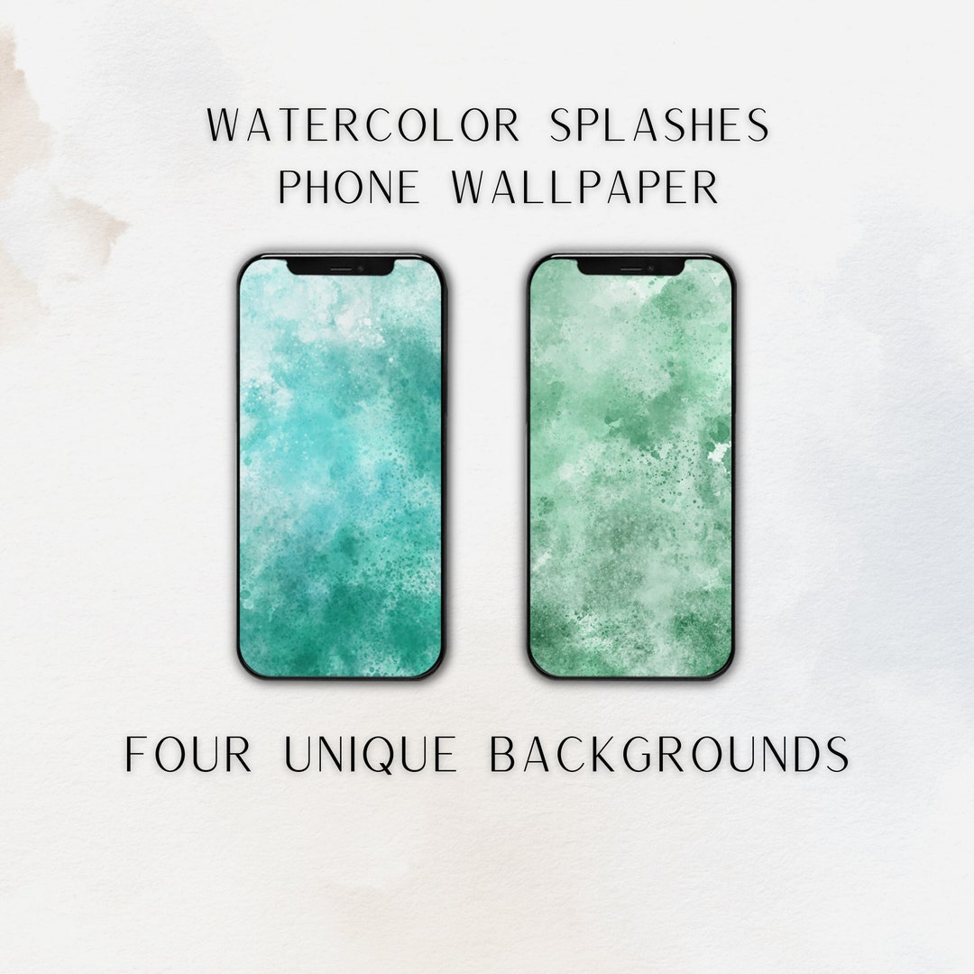 Green Watercolor Paint Splatter Phone Wallpaper - Green Lockscreen for ...