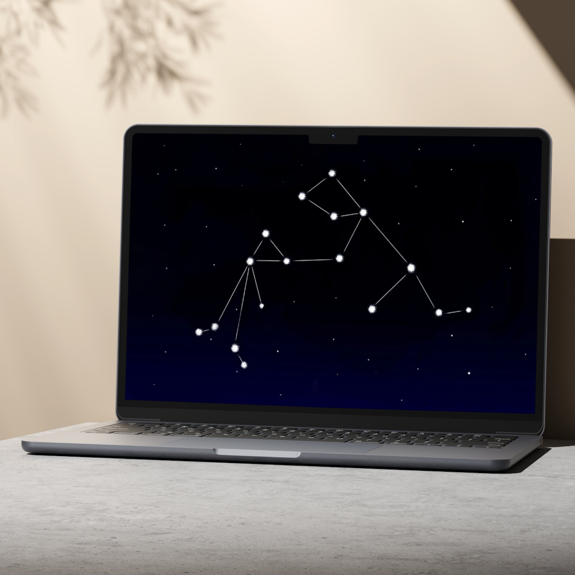 Aquarius Constellation Desktop Wallpaper: Minimalist Zodiac Star Sign ...
