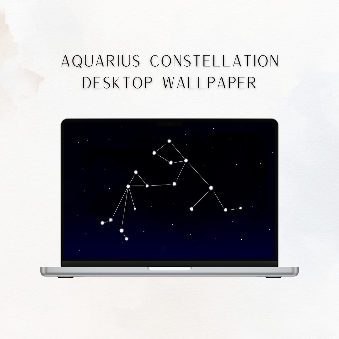 Aquarius Constellation Desktop Wallpaper: Minimalist Zodiac Star Sign ...