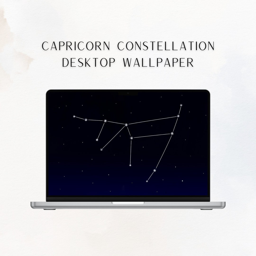 Capricorn Constellation Desktop Wallpaper: Minimalist Zodiac Star Sign ...