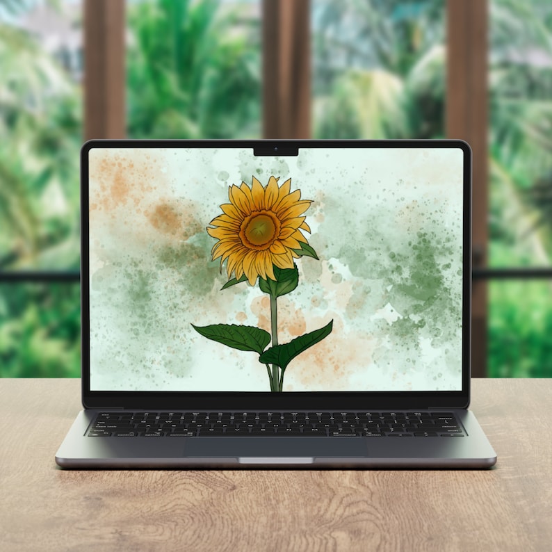 Sunflower Watercolor Desktop Wallpaper for Windows and Apple Computers ...