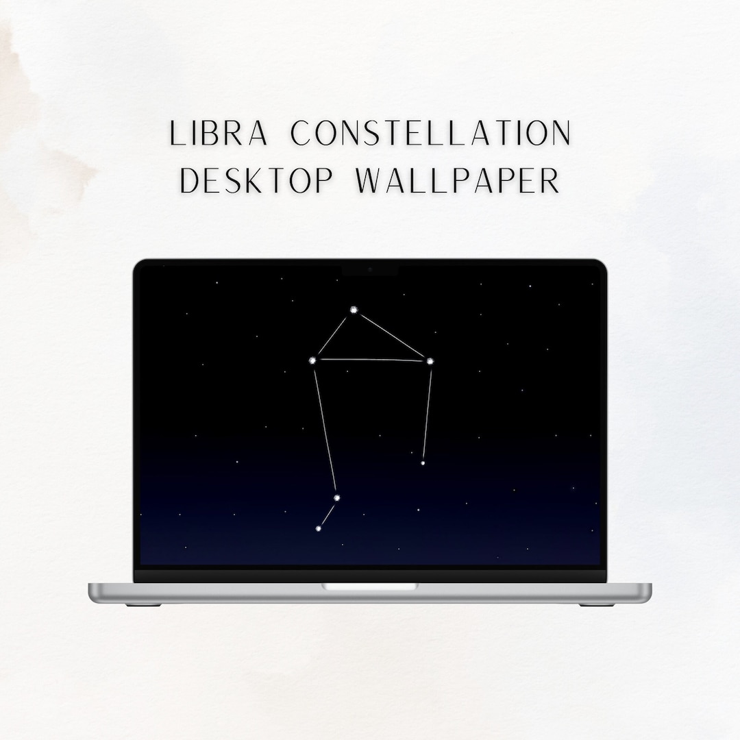 Libra Constellation Desktop Wallpaper: Minimalist Zodiac Computer ...