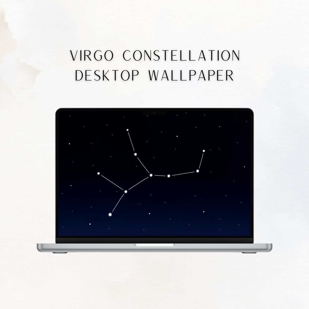 Virgo Constellation Desktop Wallpaper: Minimalist Zodiac Star Sign ...