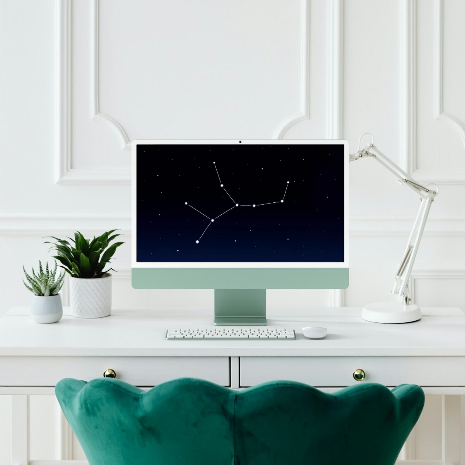Virgo Constellation Desktop Wallpaper: Minimalist Zodiac Star Sign ...