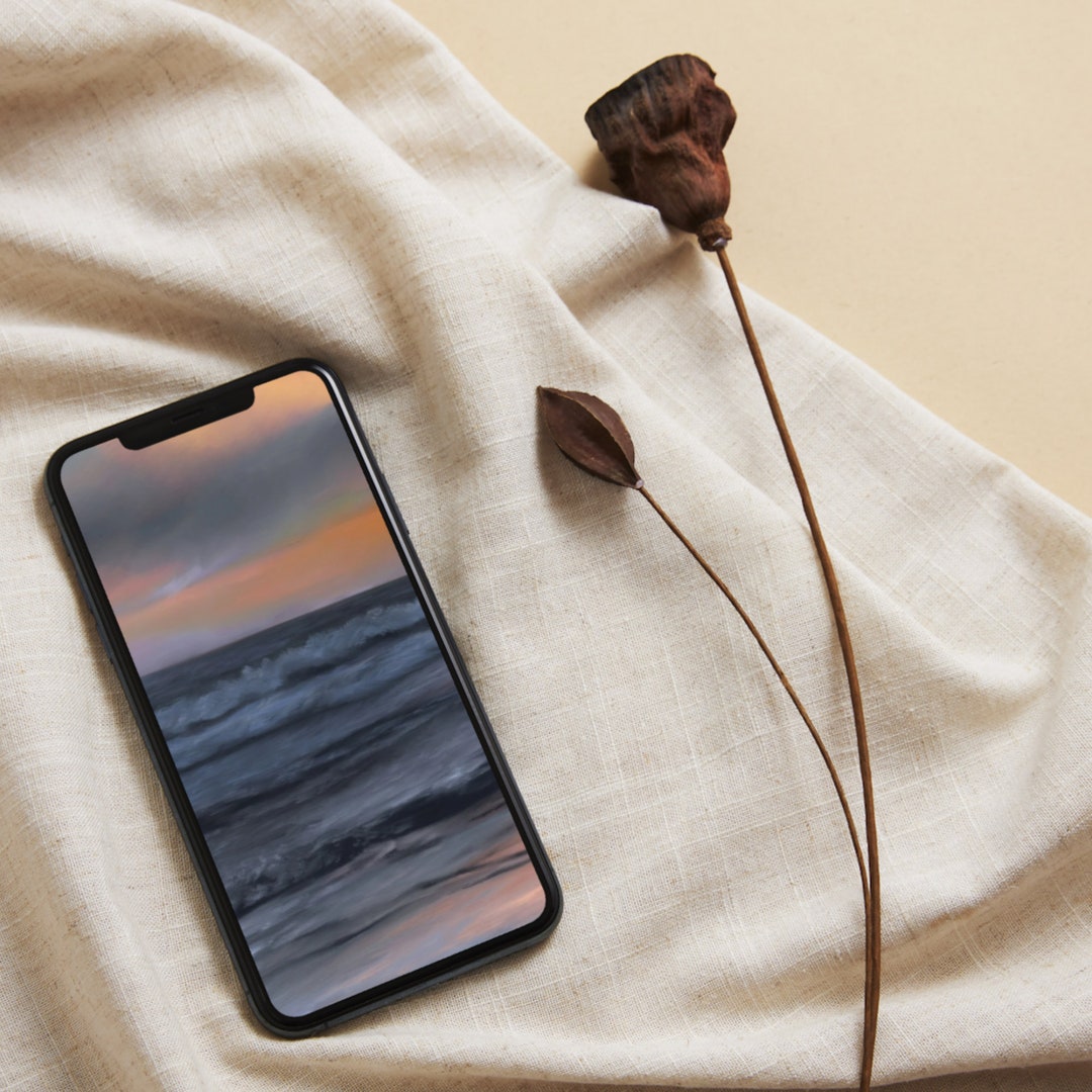 Painted Beach Phone Wallpaper for Android and iPhone - Ocean Wallpaper ...
