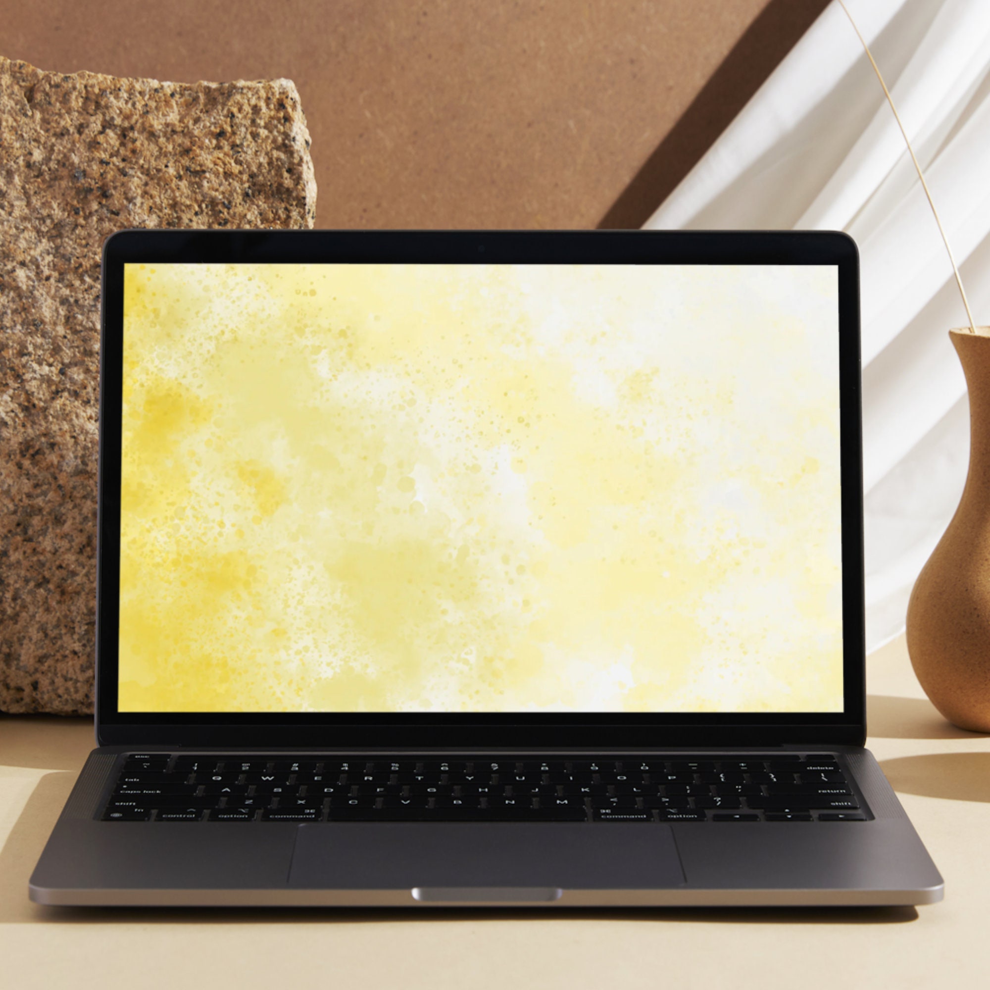 Sunny Yellow Watercolor Desktop Wallpaper for PC, Mac and Linux ...