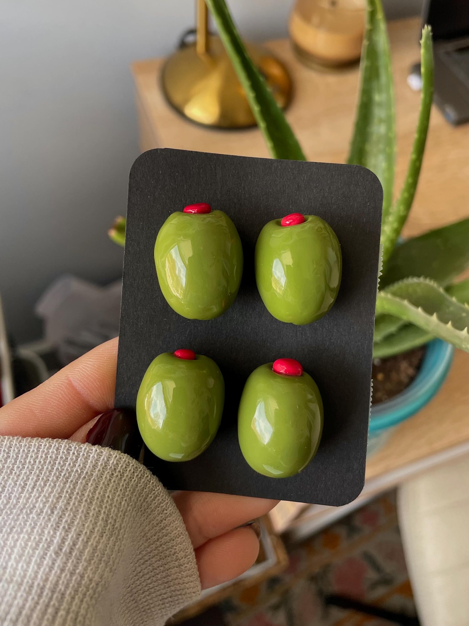 Set of 4 - Olive Magnets | Mediterranean Fridge Decor | Handmade ...
