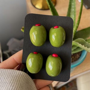 Set of 4 - Olive Magnets | Mediterranean Fridge Decor | Handmade ...
