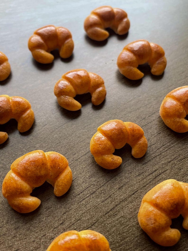 Set of 4, Croissant Shaped Magnets - Baked Goods, French Pastry ...