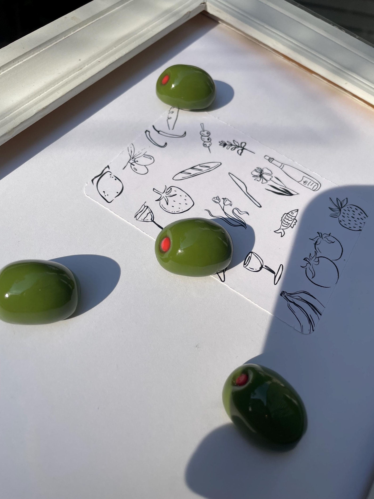 Set of 4 - Olive Magnets | Mediterranean Fridge Decor | Handmade ...