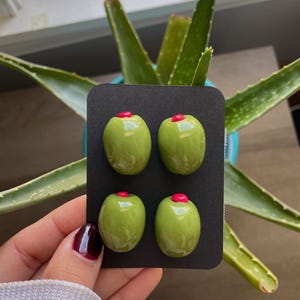 Set of 4 - Olive Magnets | Mediterranean Fridge Decor | Handmade ...