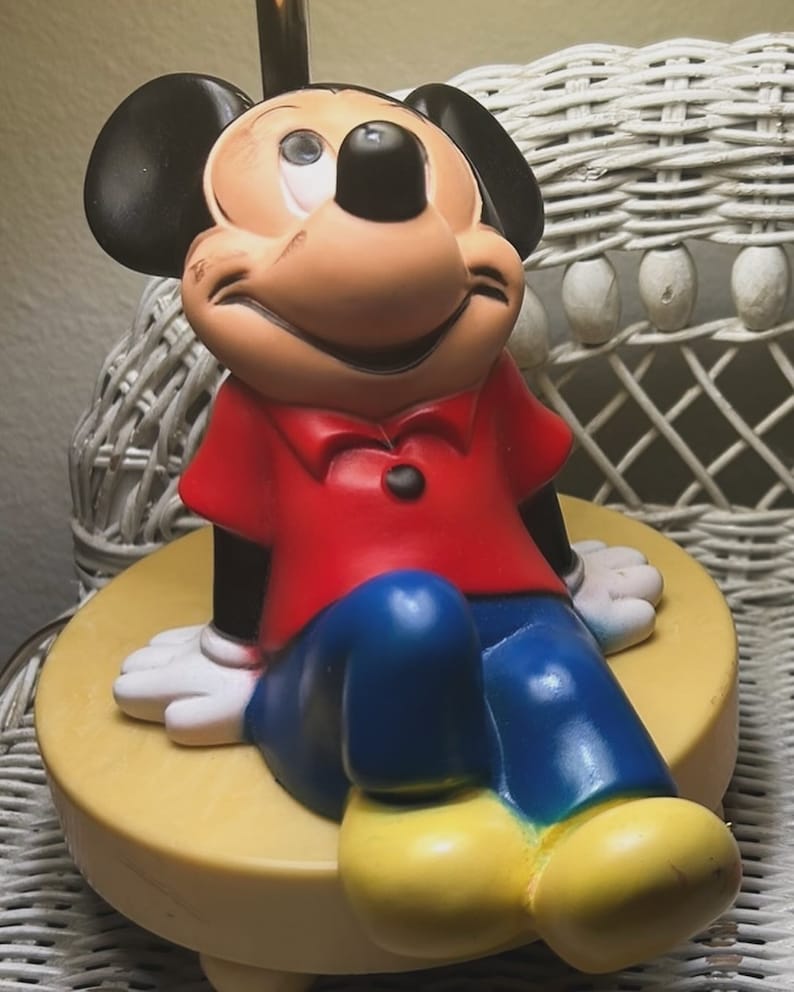 Vintage 1980s Walt Disney Mickey Mouse Lamp Post no Lamp Shade Included ...