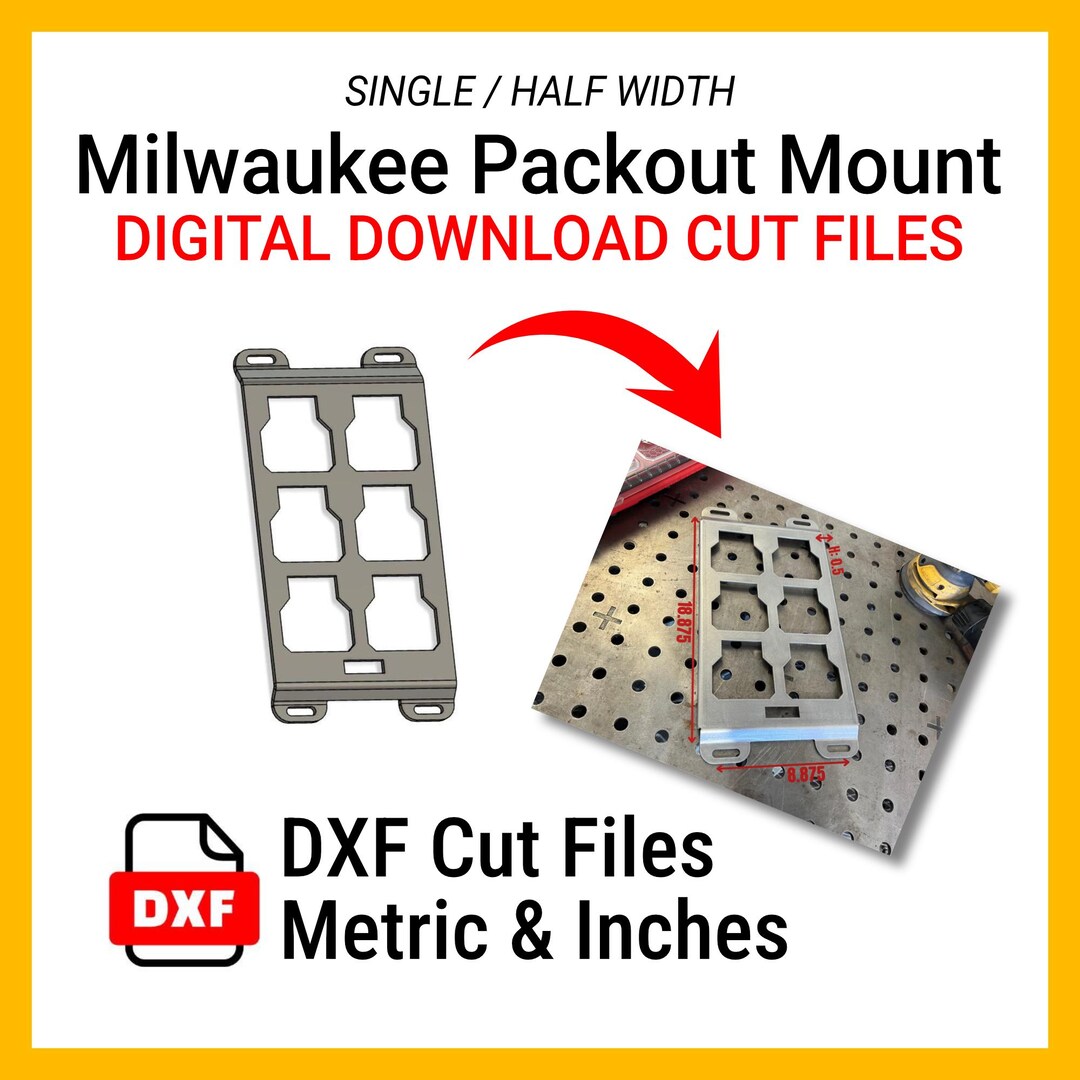 Milwaukee Packout Mount DXF Cut Files (single/half Width), Inches ...