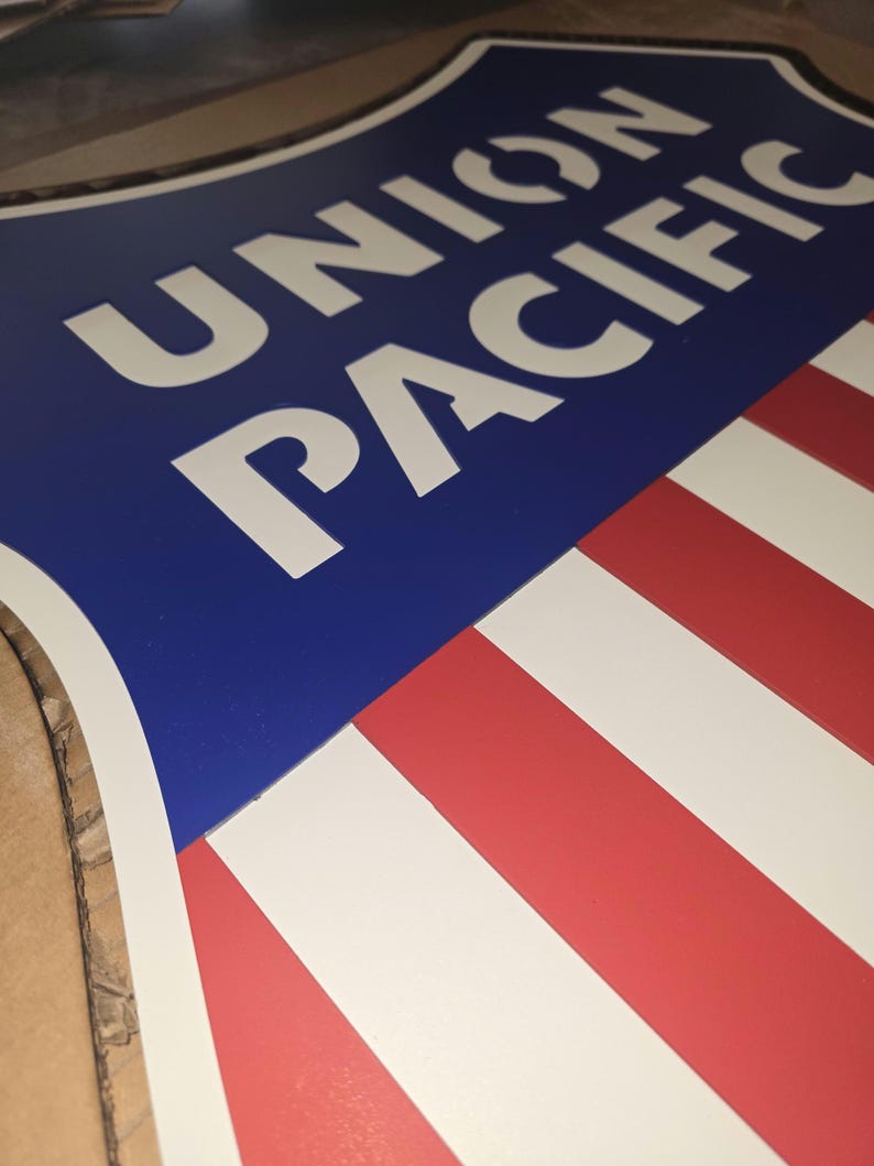 Union Pacific Metal Wall Art - Heavy Steel Railroad Wall Art, Train ...