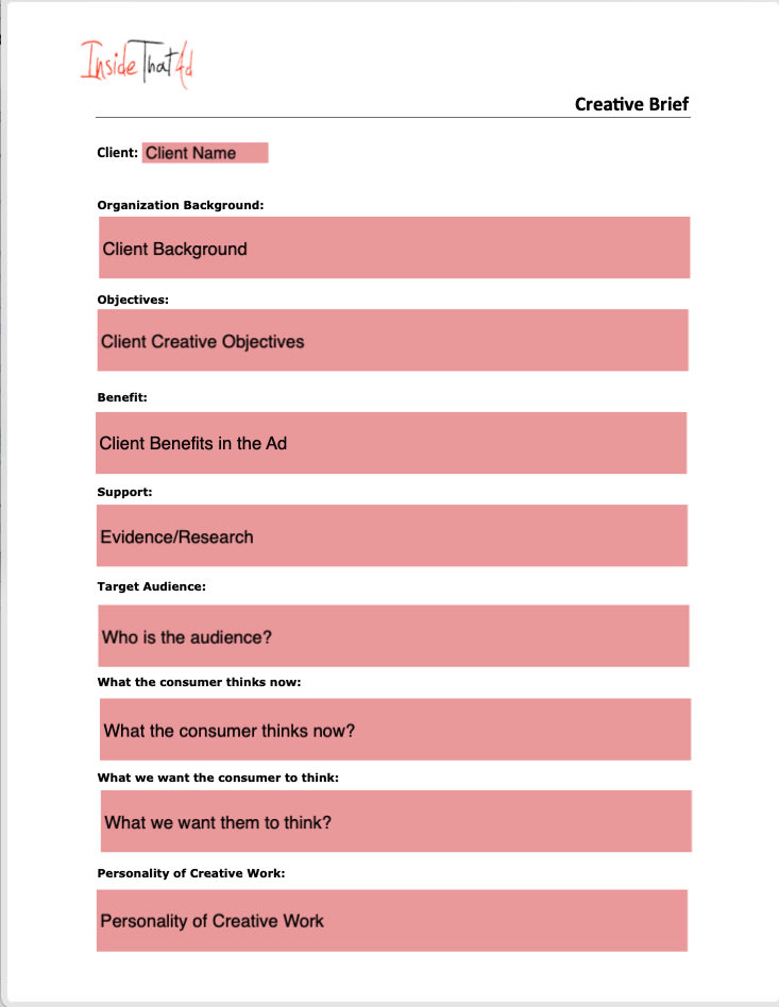 Digital Creative Brief - Etsy