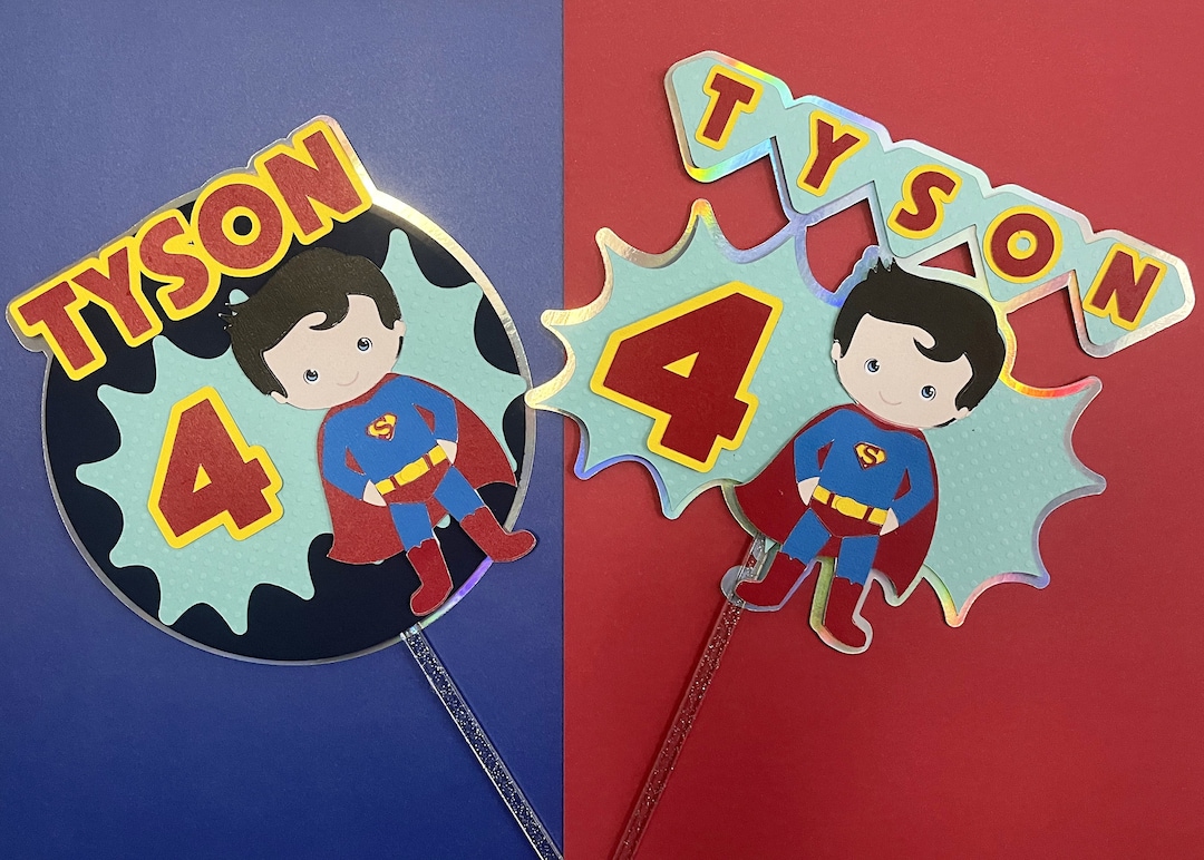Personalized Superhero Boy Cake Topper AGE NAME HAIRCOLOR Personalized ...