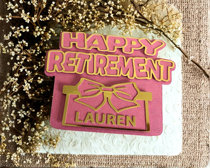 Personalized Handmade Retirement Card, 3D Textured Cardstock Keepsake ...