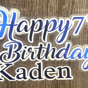 Personalized Birthday Cake Topper: Custom Name & Age - Etsy