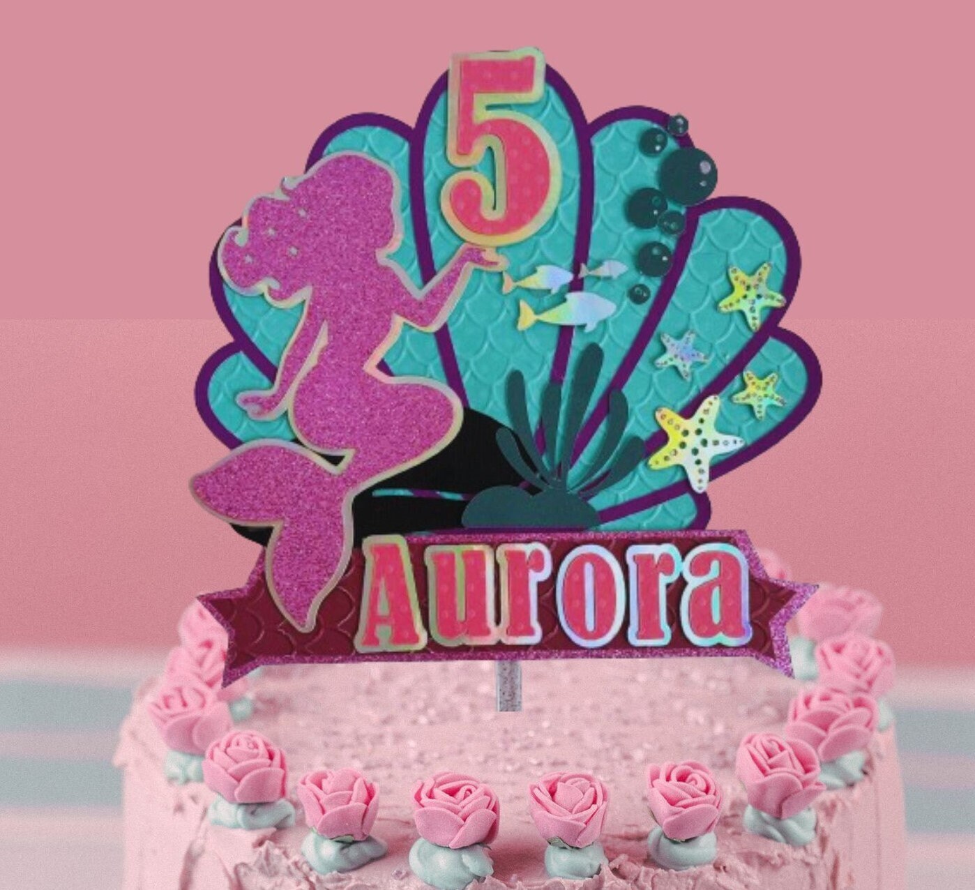 Mermaid Cake Topper L Mermaid Birthday Theme L Mermaid Theme L Girls ...