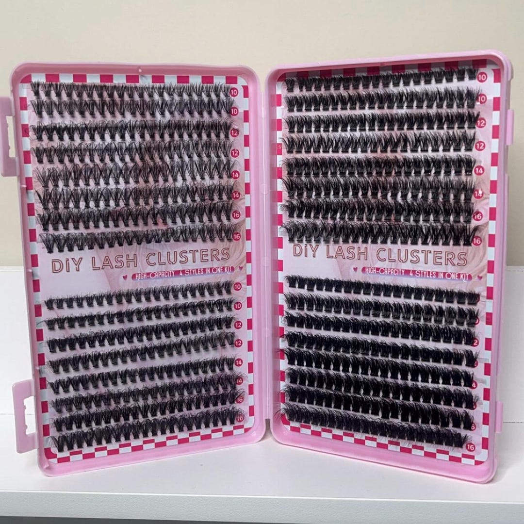 DIY Lash Clusters Kit , Full Mink Volume Lash Extensions Book Natural ...