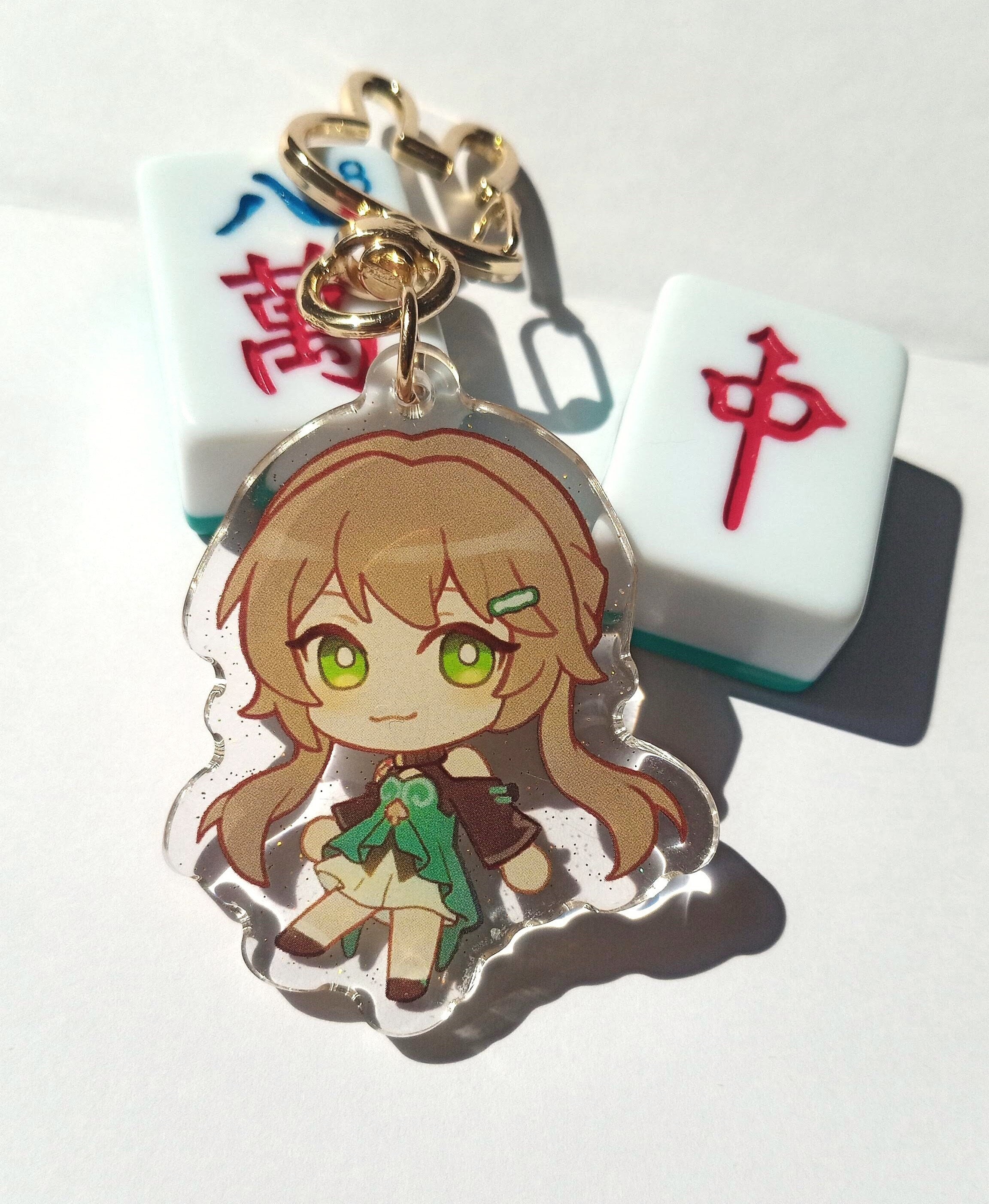 Qingque Keychain Honkai Star Rail Acrylic Charm, Cute Chibi HSR Bag ...