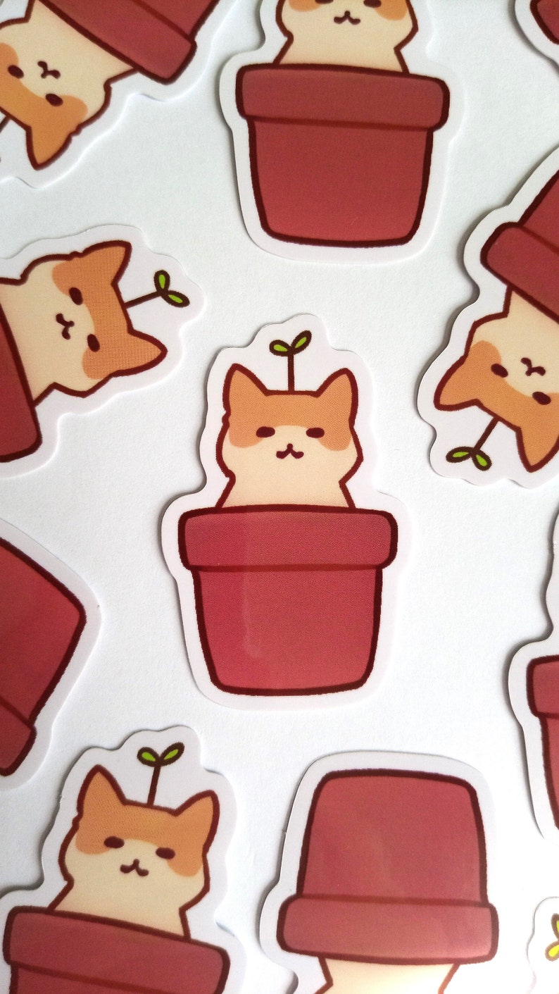 Cute Cat Stickers, Funny Vinyl Decal Set, Kawaii Stationery - Etsy