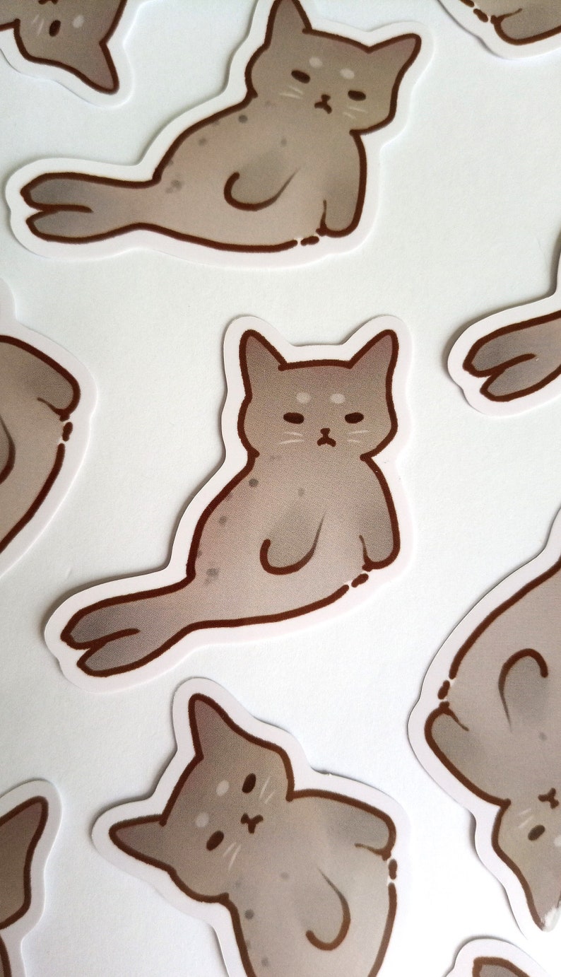Cute Cat Stickers, Funny Vinyl Decal Set, Kawaii Stationery - Etsy