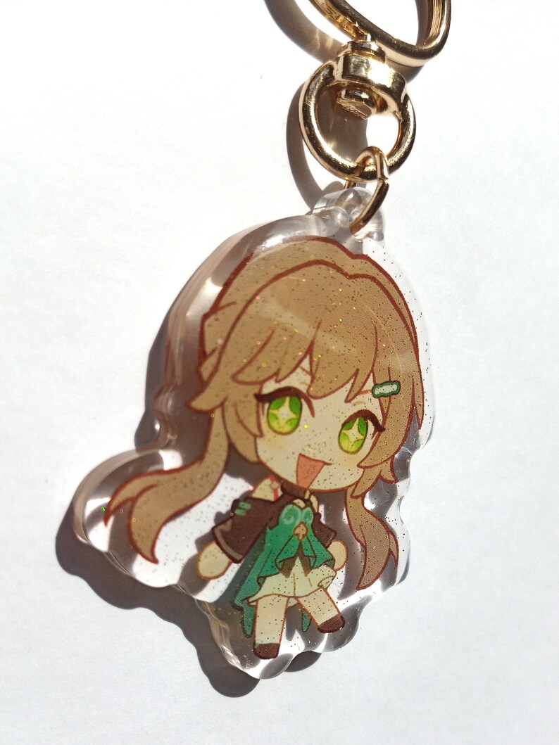 Qingque Keychain Honkai Star Rail Acrylic Charm, Cute Chibi HSR Bag ...