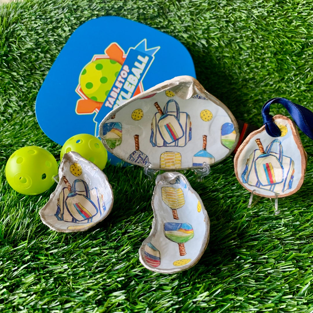 Pickle Ball: Custom Crafted Trinket Clam Shell & Oyster Shell Ornament ...