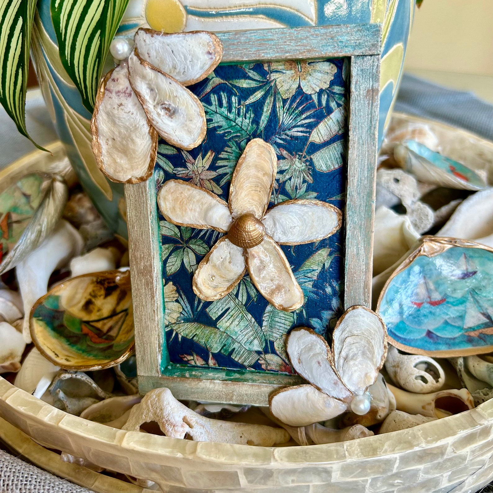 Unique Oyster and Clam Shell Art Wall Hangings or Table Top Decor - Etsy