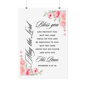 Numbers May the Lord Bless You 6:24-26 Rolled Poster Bible Verse ...