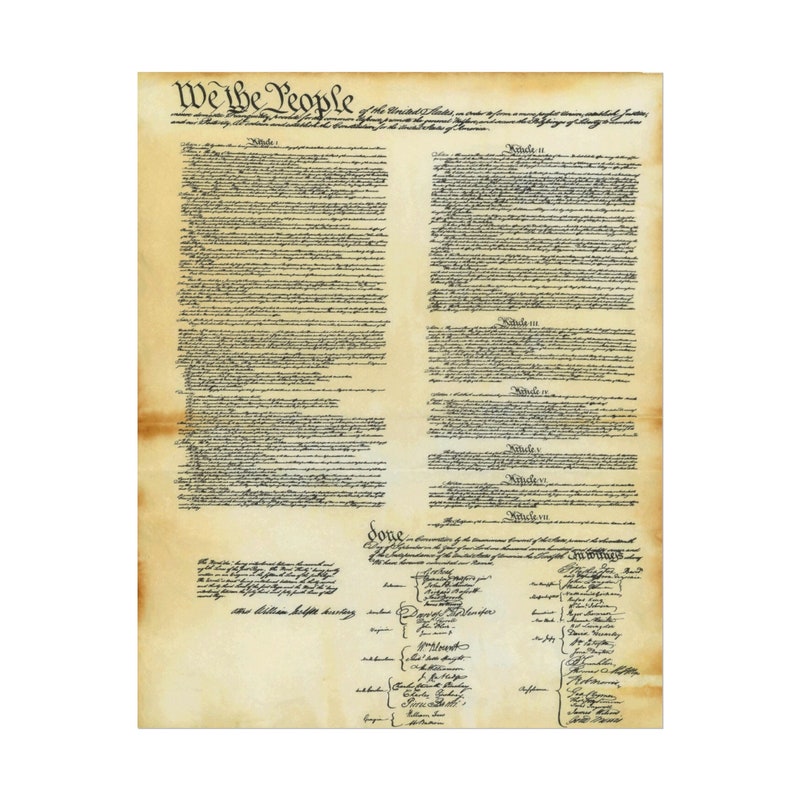 U.s. Constitution Amendments Poster - Etsy