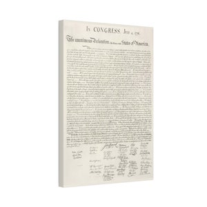 US Declaration of Independence Canvas Stretched, 1.5'' USA Historical ...