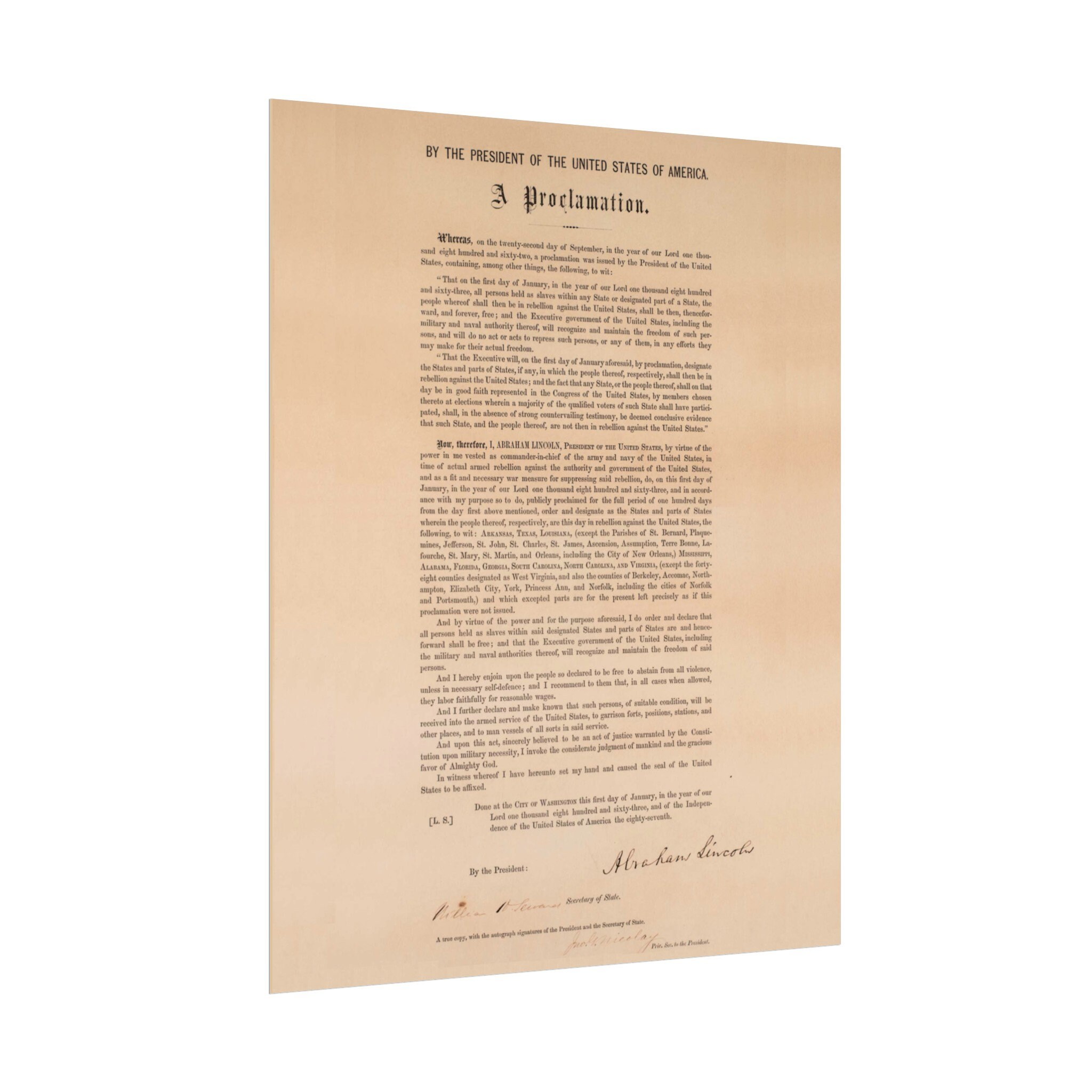 Emancipation Proclamation (1863) Rolled Poster American History 8"x10 ...