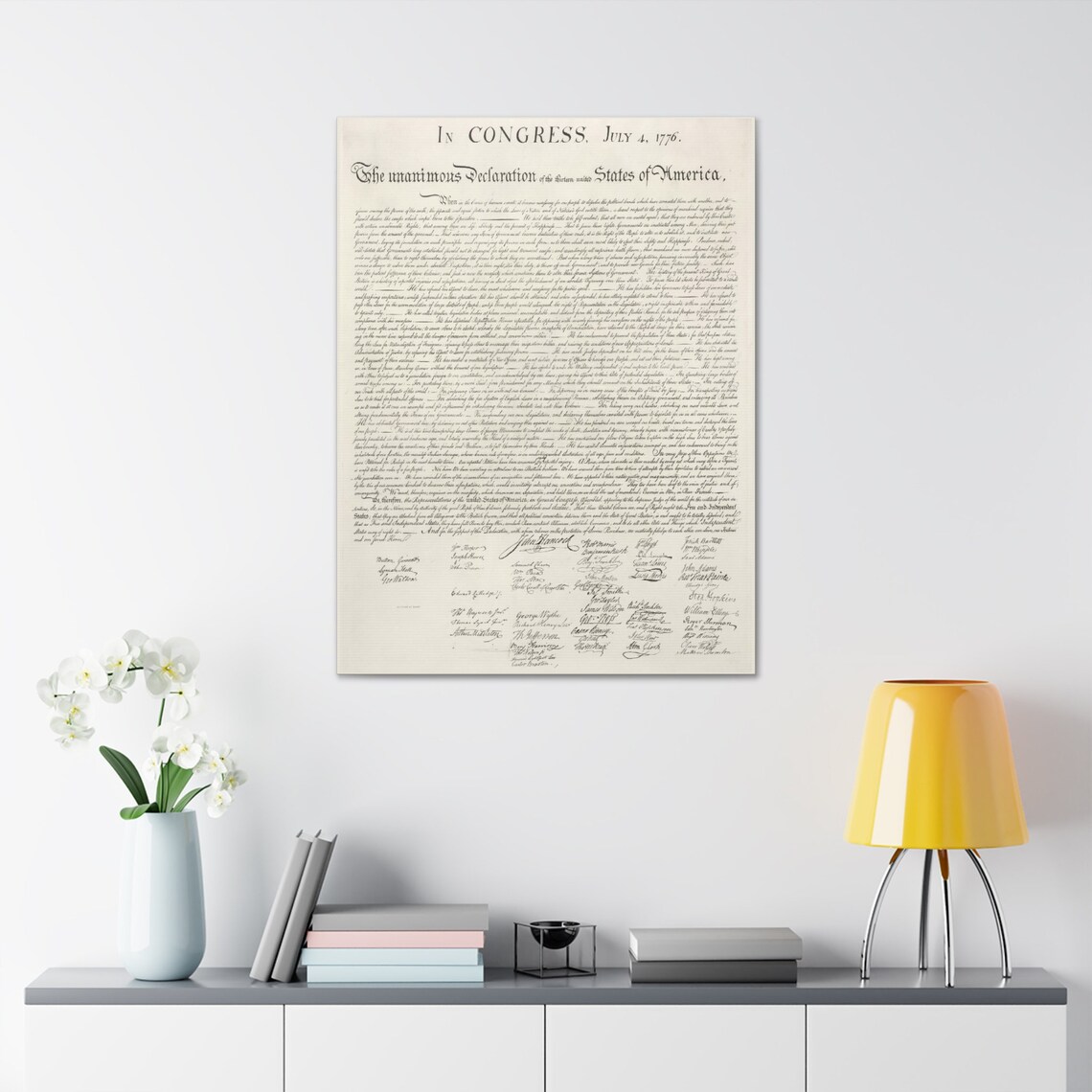 US Declaration of Independence Canvas Stretched, 1.5'' USA Historical ...